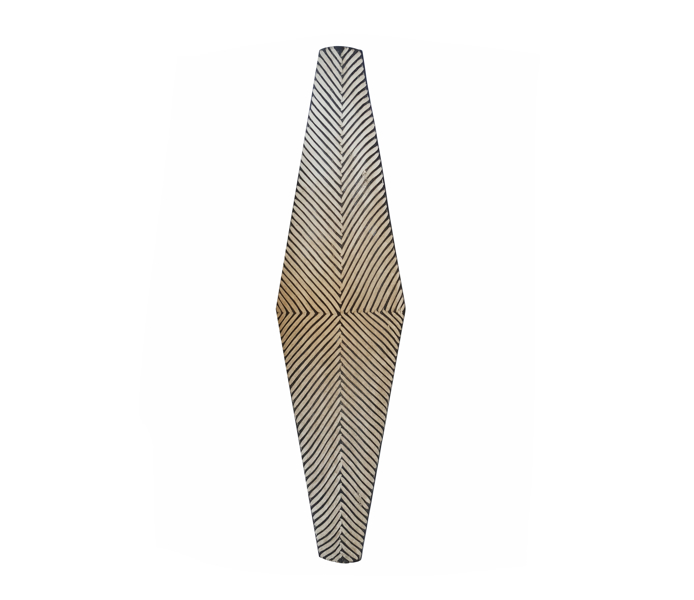 African Creative :: Long Carved Wood Oblong Shield - 1