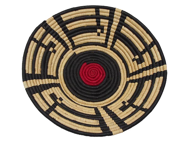 African Creative :: Uganda Basket - 40cm Red and Black